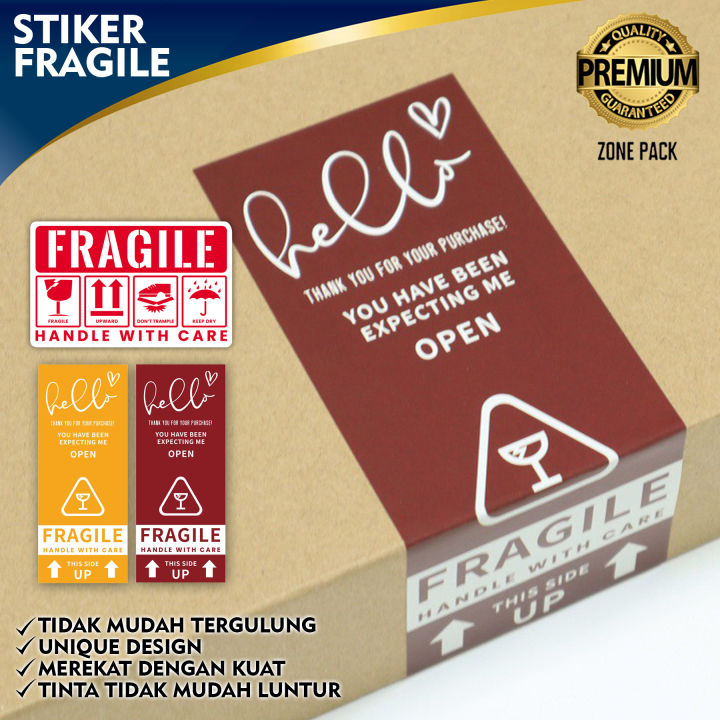 [50 PCS] Stiker Fragile Handle With Care | Sticker Segel Packing Box ...