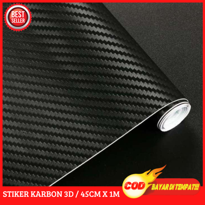 PROMO MURAH MERIAH !! Sticker Karbon 3D UKURAN 45CM x 1M / Serat Karbon ...