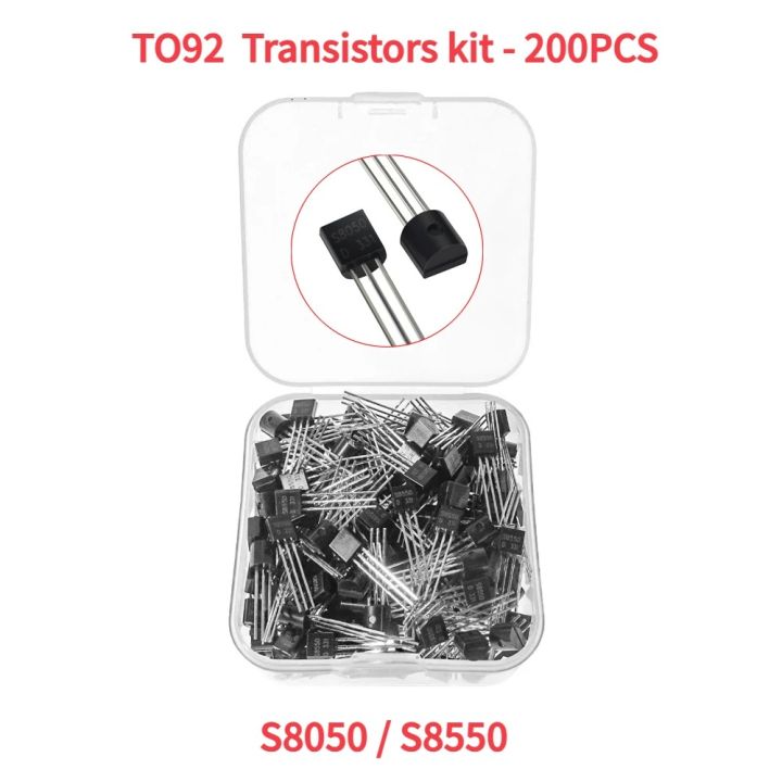 200pcs/box TO92 Transistors kit S8050 S8550 Triode kit PNP Transistor ...