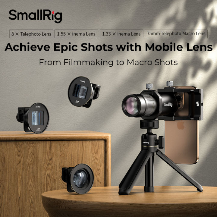 SmallRig Smartphone Lens 8x Telephoto Zoom Lens 1.33x 1.55x Anamorphic ...