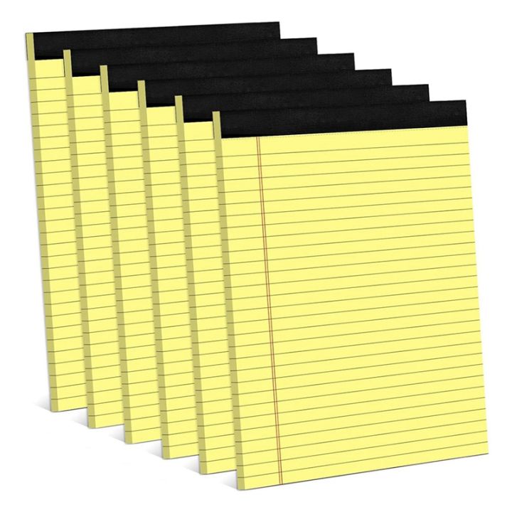 wsustore--6 Pack Yellow Note Pads 8.5 X 11.75Inch Narrow Ruled Lined ...