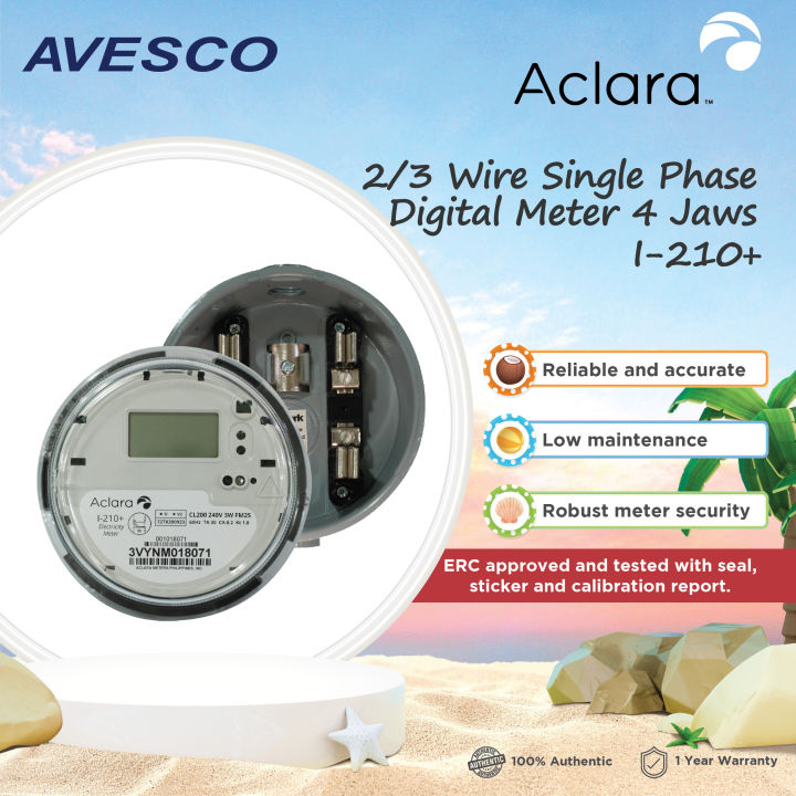 Aclara KWH Digital Electric Meter Single Phase 2 / 3 Wire 4 Jaws with ...