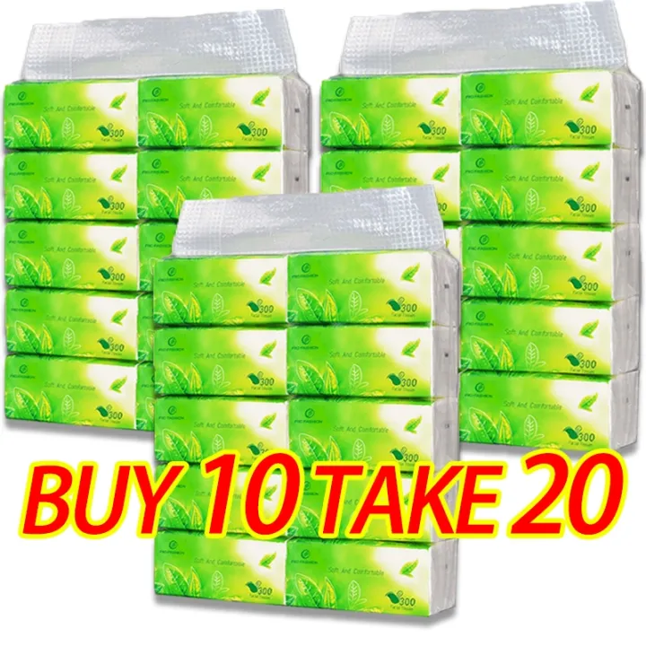 Organic green tea Facial Tissue Paper 4 ply 10 Packs Toilet Paper Car ...