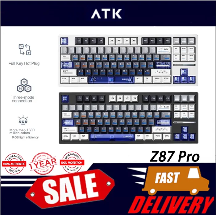 ATK Z87 Pro Low Delay Three Mode Gasket Structure Full Key Hot Plug E-sports Mechanical Keyboard ...
