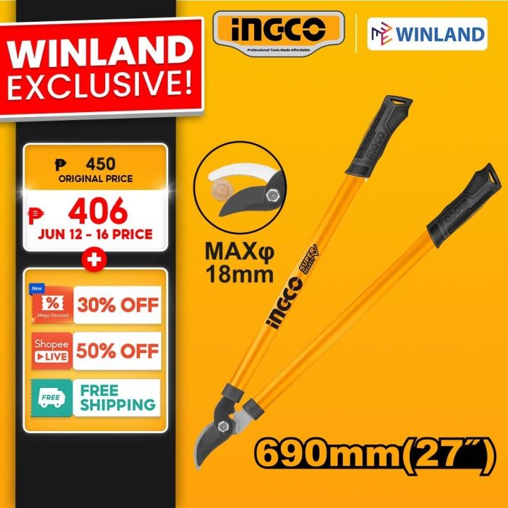 Ingco by Winland Long LOPPER Pruning Shears 27inch HLT72011 ING-SS ...