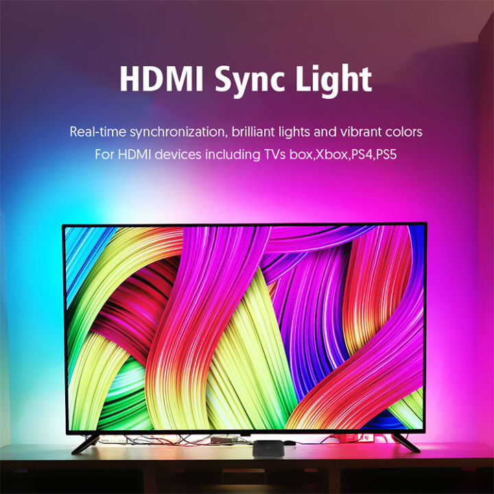 DZJPUABM HDMI Sync Box Tuya WIFI Smart LED Backlight TV Strip LightsLED ...