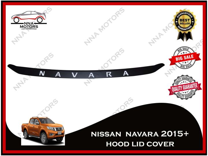 NISSAN NAVARA 2015+ Bonnet Guard Hood Lid Cover Logo Hood Lip Trim ...
