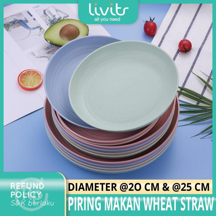 PIRING MAKAN WHEAT STRAW | 2 UKURAN BESAR DAN KECIL | BPA FREE ...