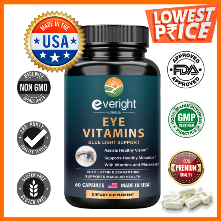 Lutein Capsules with Vitamin E Zeaxanthin for Relieve Eye Fatigue Dry Eyes Vision Health ...