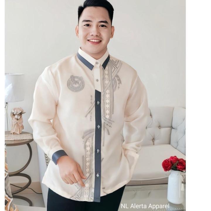 MODERN TAGALOG BARONG FOR MEN WITH EAGLE'S CLUB LOGO | Lazada PH