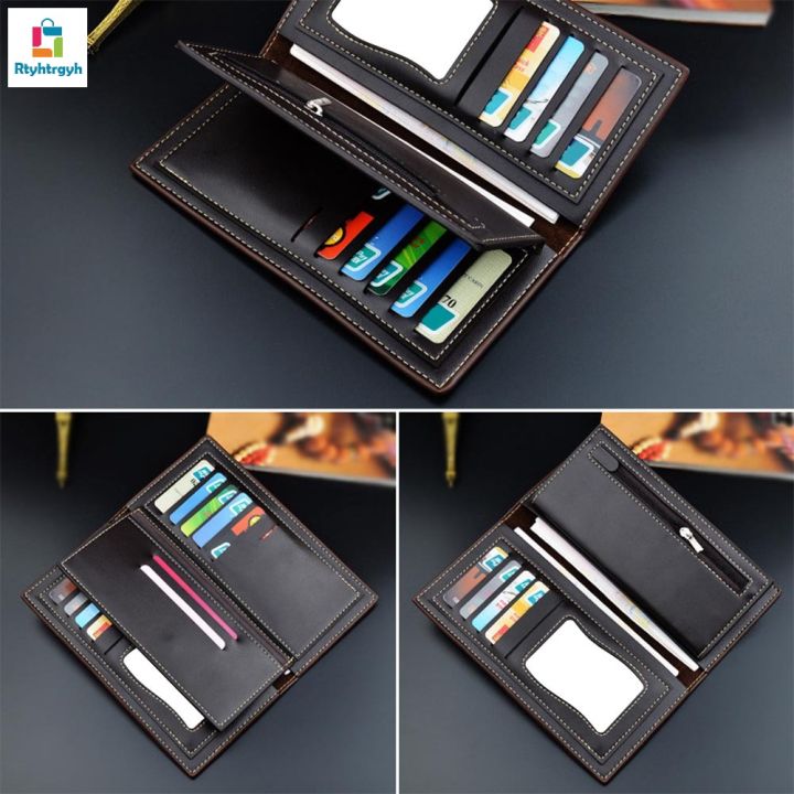 Men Long Wallets Purse Bag Mini PU Durable Fashion Soft For Coin Money ...