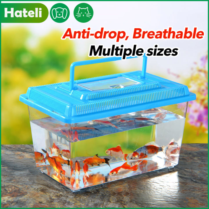 HATELI Random Color Aquarium Small Plastic Water Tank Portable Pet Box ...