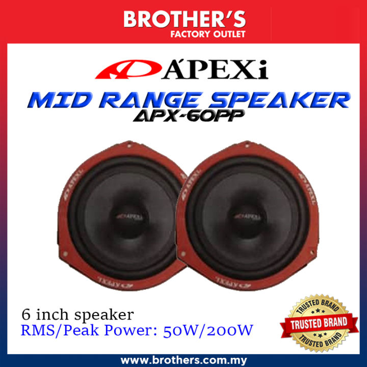 Apexi Mid Range Speakers APX-60pp Max.Power 200Watts RMS Power 50Watts ...