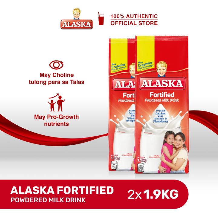 Alaska Fortified Powdered Milk Drink 1.9kg Set of 2 | Lazada PH