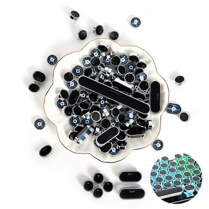 maelovely 104 Keys Retro Round Keycaps Double Shot DIY Keycap Backlit ...