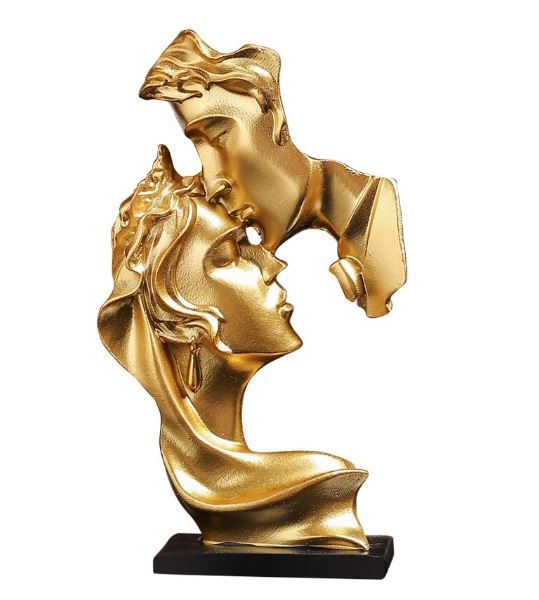 KISSFIGURINE - Model Resin Couple Statue Abstract Lovers Statue ...