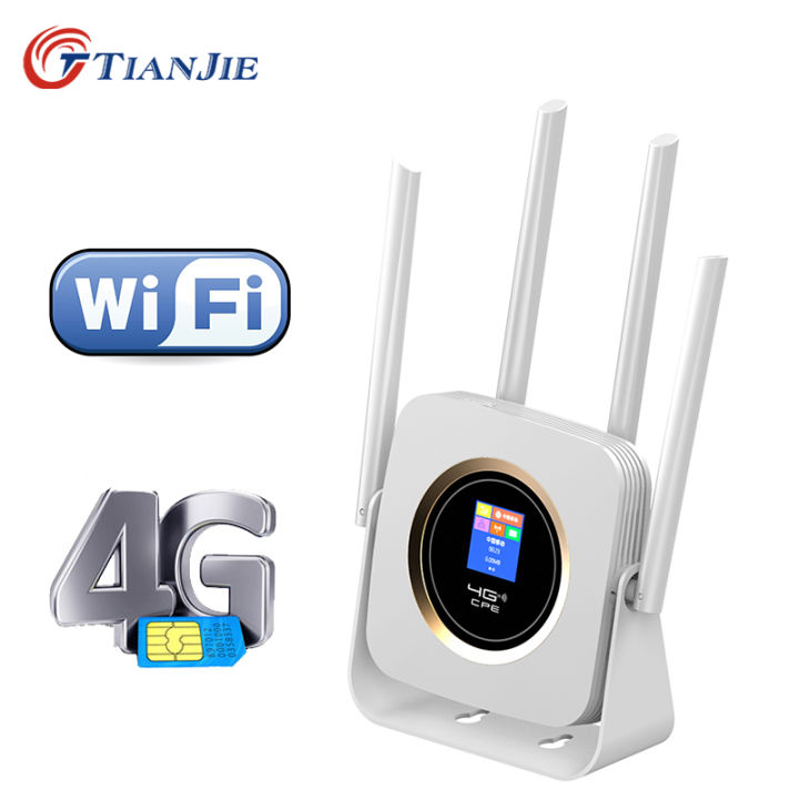 TIANJIE CPE904 Router 4G Sim Card Hotspot LTE Modem 3000mah Battery ...