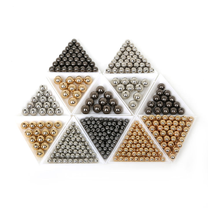 CCB Gold Round Seed Spacer Beads 4/6/8/10/12mm Gunmetal Plated Beads ...