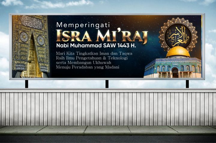 SPANDUK BANNER ISRAJ MIRAJ FREE DESAIN | Lazada Indonesia