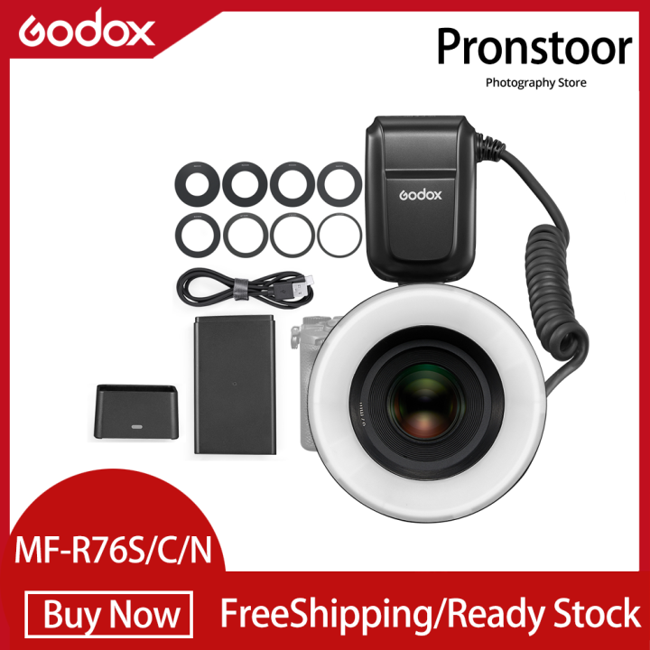 Godox MF-R76C MF-R76N MF-R76S TTL HSS 2.4G Wireless Macro LED Ring ...