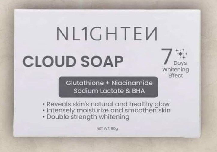 NL1GHTEN CLOUD SOAP Glutathione + Niacinamide Sodium Lactate &BHA ...