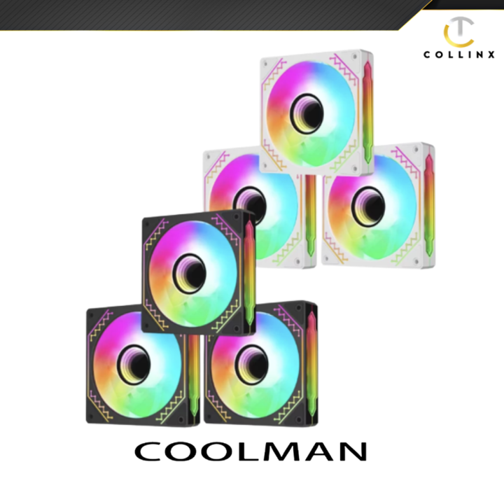 Coolman 3IN1 RGB Fans with Remote CM-03 Infinity Mirror | Black White ...