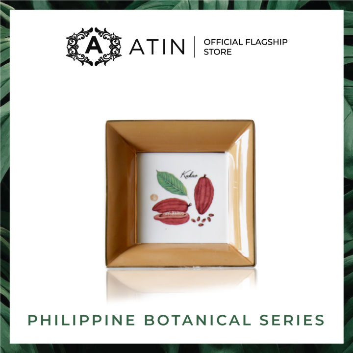 ATIN Philippine Botanical Series Colored Frame Plate - Kakao (18x18cm ...