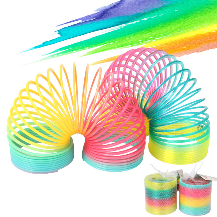 Rainbow Spring Coil ของเล่นพลาสติกพับฤดูใบไม้ผลิ Coil เกมกีฬาเด็กตลก ...