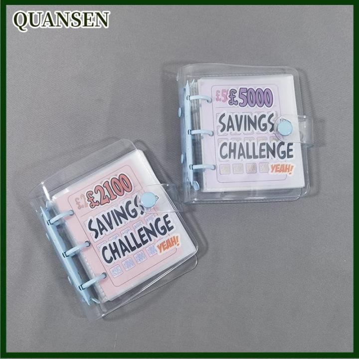 QUANSEN Savings Challenge Book Saving £1000 Money Binder Mini Portable ...