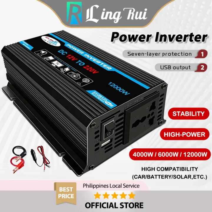 Power Inverter 4000W/6000W/12000W High Wattage Inverter DC 12V To AC ...