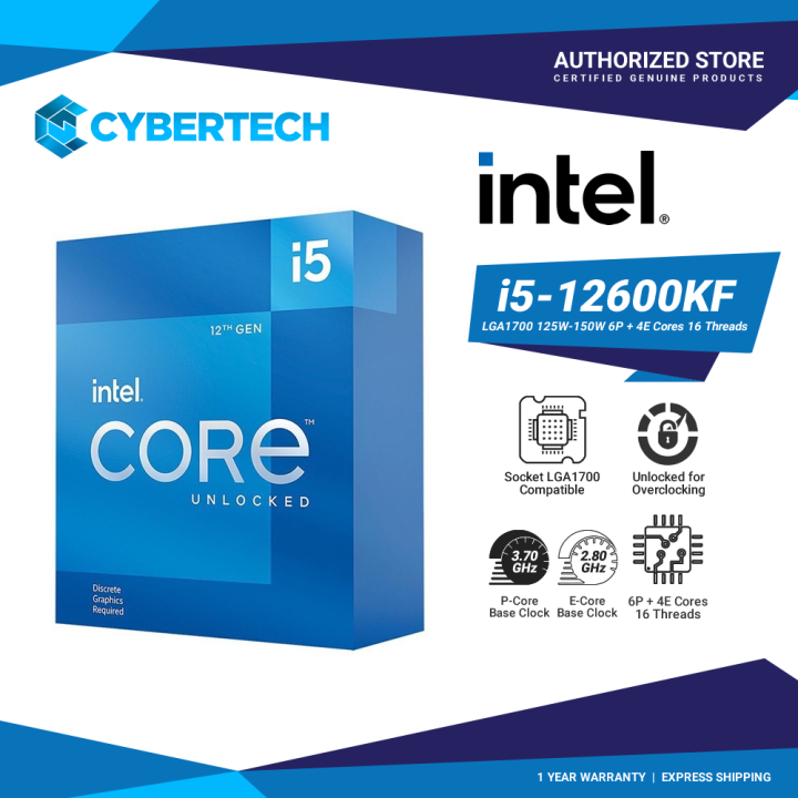 Intel Core I5 12600kf 12th Gen Alder Lake 10 Core 6p 4e 3 7 Ghz 2 8 Ghz Lga1700 Discrete Gpu
