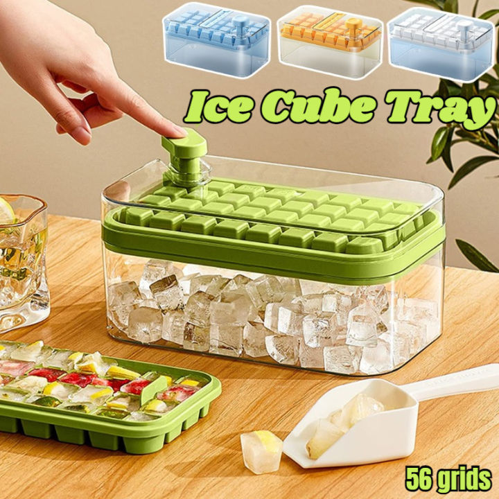 Ice Lattice Ice Cube Tray with Lid Ice Cube Mold 56 Pcs Ice Lattice ...