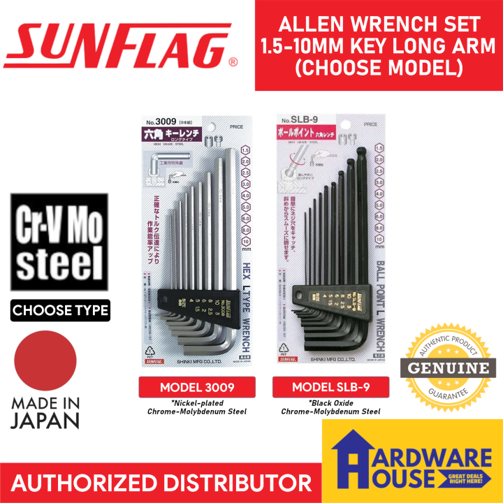 MADE IN JAPAN ORIGINAL Allen Wrench Set Hex Key or Ballpoint Hex Tip L ...