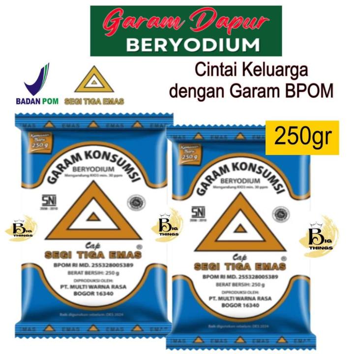 Garam Halus Dapur Masak Segitiga Emas 250 Gram Halal SNI BPOM Original ...
