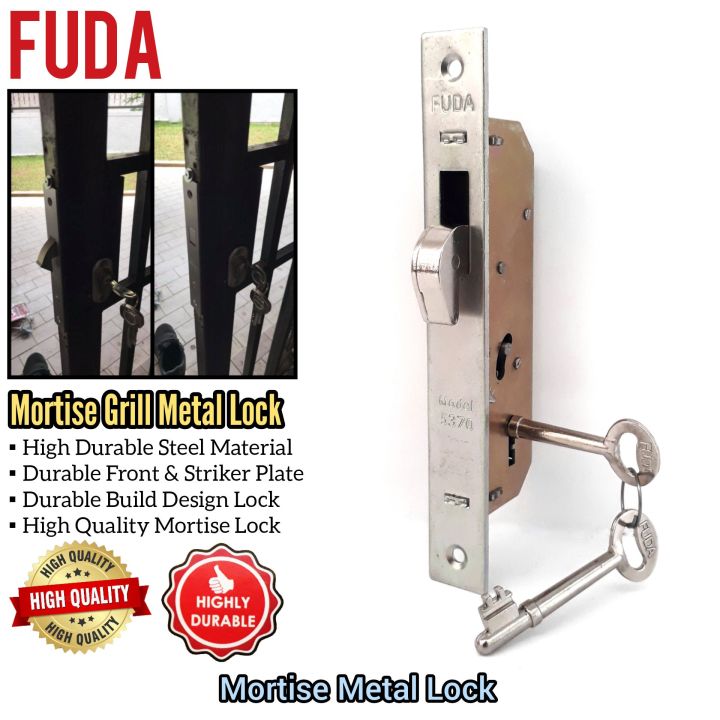 FUDA Mortise Lock For Metal Steel Grill Door Hardware Lock House Home ...