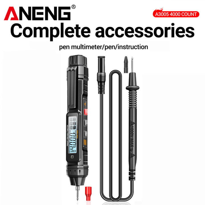 ANENG A3005 Digital Multimeter Pen Type 4000 Counts Professional Meter ...