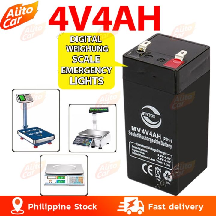 4V 4AH 4 Volts Rechargeable Battery for Digital Weighing Scale Battery Only Emergency Lights 4v ...