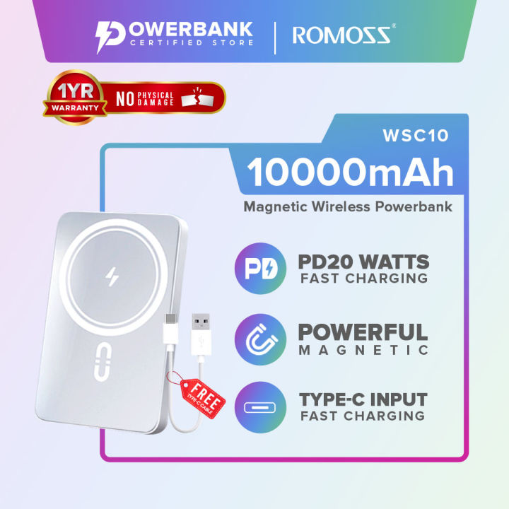 Romoss WSC10 10000mAh / WSC05 5000mAh Power Bank 15W Wireless PD20W ...