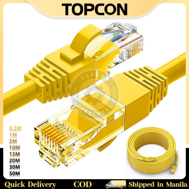 0.5M-50M RJ45 Cat5 Yellow Super Speed Ethernet Cable Waterproof Lan ...