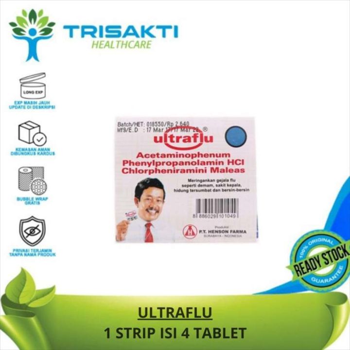 Ultraflu Strip isi 4 Tab Obat Flu Bersin dan Demam | Lazada Indonesia