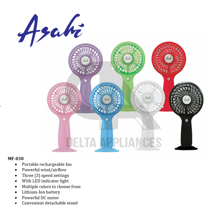 Asahi MF-038 Portable Rechargeable Fan | Lazada PH