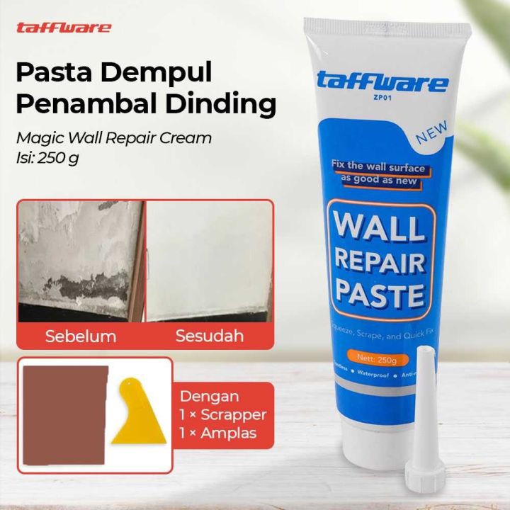 Taffware Pasta Dempul Penambal Dinding Magic Wall Repair Cream 250g ...