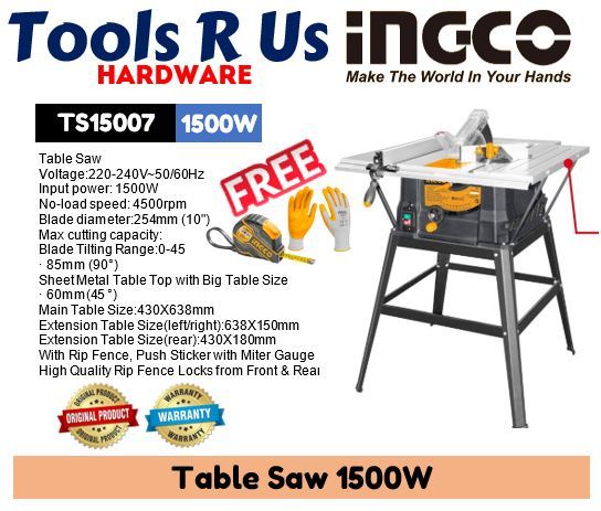 INGCO Table Saw 1500W TS15007 | Lazada PH