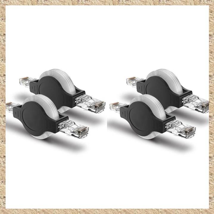 (IGRZ) 4PCS Portable RJ45 Cat 5 5E Retractable Ethernet LAN Network ...