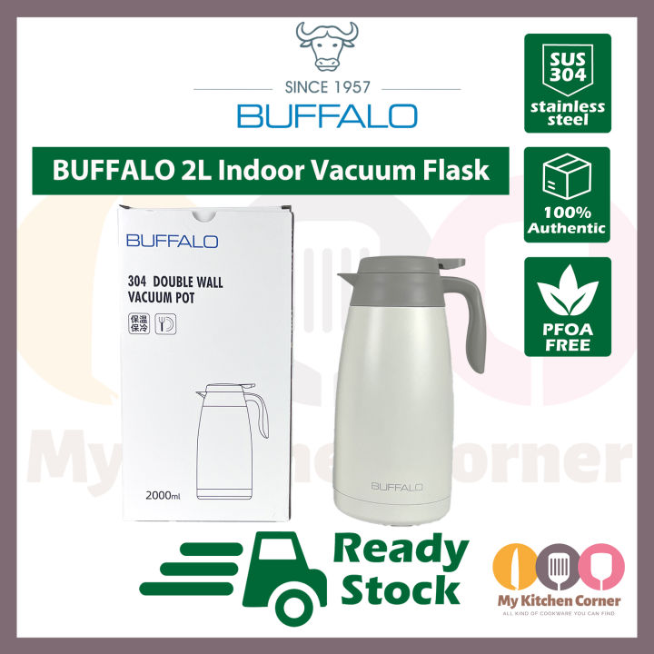 BUFFALO 牛头牌 2L Indoor Thermal Flask Stainless Steel 304 Coffee Jug 牛头牌 ...