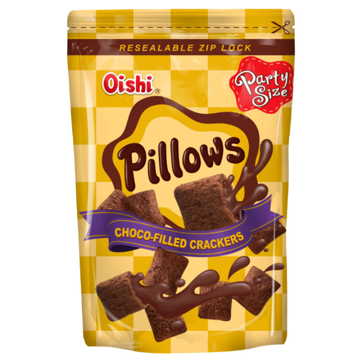 Oishi Pillow Choco-Filled Crackers Snacks Party Size 150g | Lazada PH