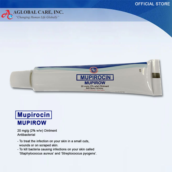 Mupirocin ( MUPIROW ) ointment 5grams for Antibacterial for Skin ...
