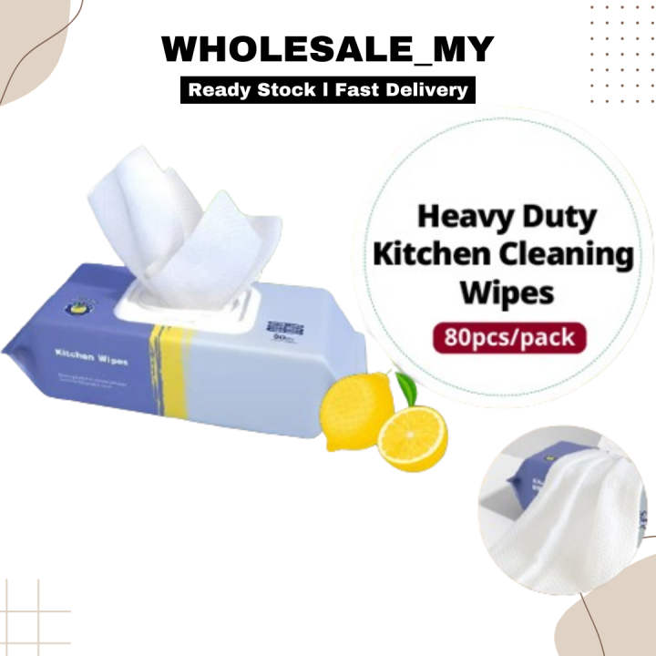 [Heavy Duty Kitchen Cleaning Wipes] Disposable Wet Wipes for Heavy Oil ...