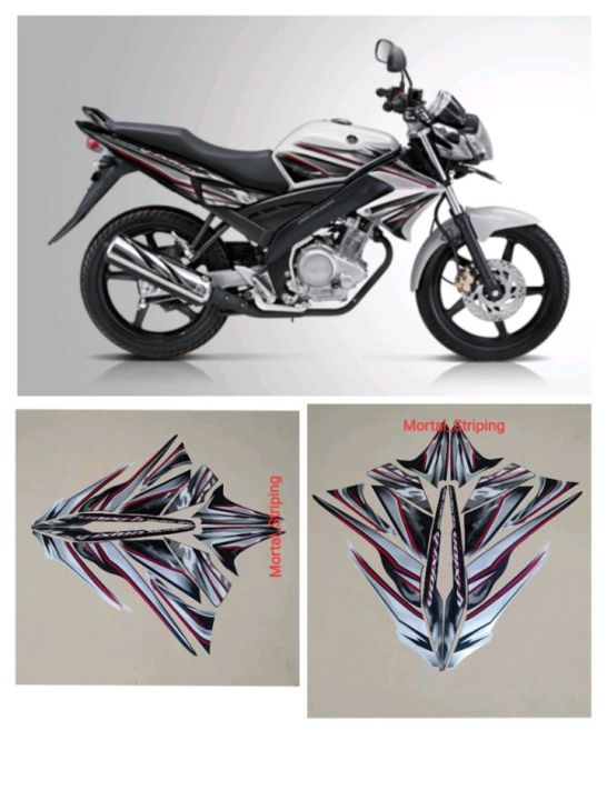 STICKER STRIPING FULL SET LIST BODY MOTOR VIXION OLD TAHUN 2012 PUTIH ...