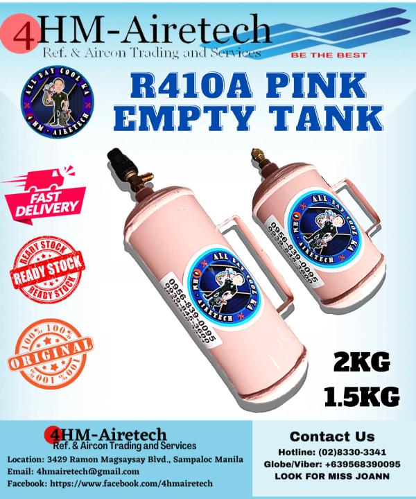FOURHM R410A PINK EMPTY TANK FREON 1.5KG/2.5KG FOR AIRCON | Lazada PH